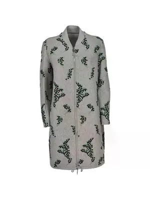 Moncler Floral Embroidered Zip-up Coat