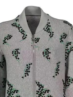 Moncler Floral Embroidered Zip-up Coat
