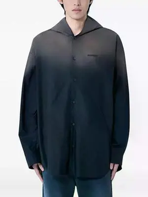 Balenciaga Hooded Oversized Shirt - Black