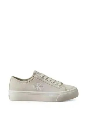 Calvin Klein Embroidered Logo Low-top Sneakers - Neutrals