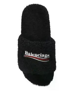Balenciaga Logo-embroidered Slides
