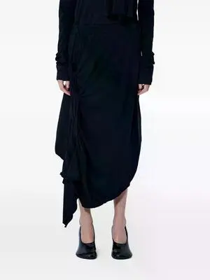 Yohji Yamamoto Asymmetric Draped Skirt - Black