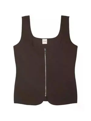 Calvin Klein Sleeveless Zip-up Vest - Brown