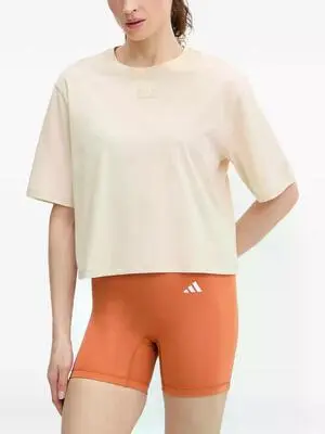 EA7 Logo Print Cropped T-shirt - Neutrals