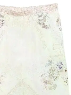 Camilla Floral Print Silk Palazzo Pants - Neutrals