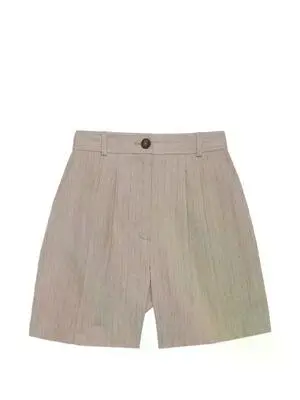 ANINE BING Brice Tailored Pinstripe Shorts - Neutrals