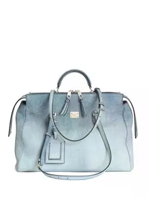 Dolce & Gabbana Vittoria Handbag In Nubuck Denim - Blue