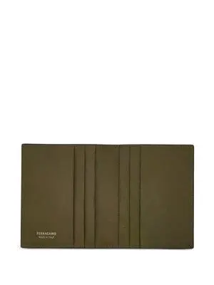 FERRAGAMO Micro Gancini Hammered-leather Card Holder
