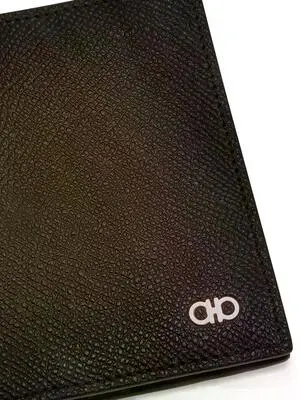 FERRAGAMO Micro Gancini Hammered-leather Card Holder