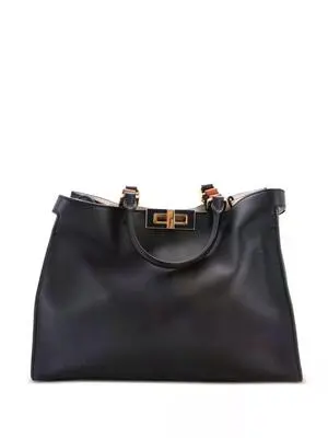 Fendi Peekaboo X-tote Leather Shoulder Bag - Black