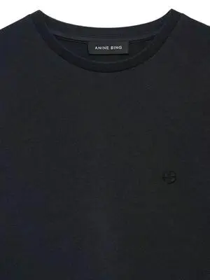 ANINE BING Shelley Embroidered Cropped Baby Tee