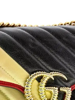 Gucci Gg Marmont Small Diagonal Quilted Leather Crossbody Bag - Black