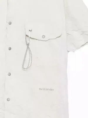 AND WANDER Washer Pleated Short-sleeve Shirt