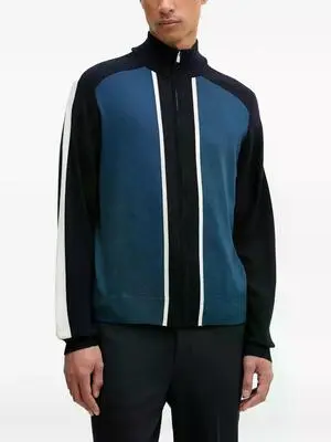 From Future Striped Zip-up Sweater - Blue