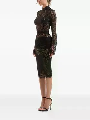 IMROSKA Lace-panelled Pencil Midi Skirt
