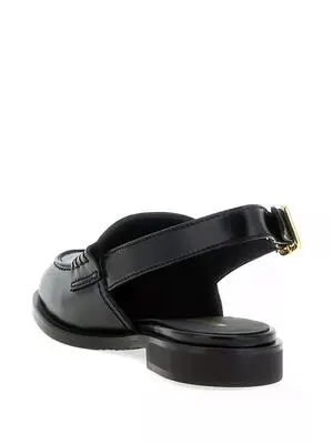 Miu Miu Brushed Leather Slingback Loafers