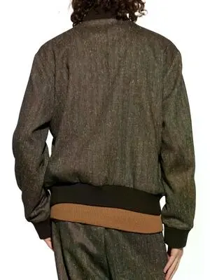 Dsquared2 Ribbed High Neck Zip-up Jacket