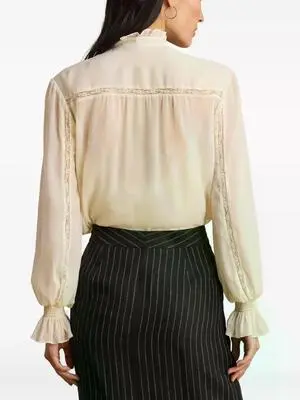 Ralph Lauren Lace-trim Pintucked Blouse
