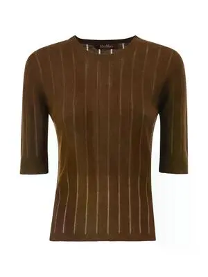 Max Mara Ribbed Knit Silk-blend Top