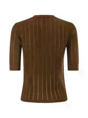 Max Mara Ribbed Knit Silk-blend Top