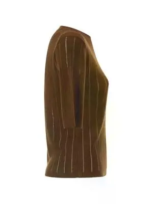 Max Mara Ribbed Knit Silk-blend Top