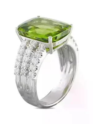 LB EXCLUSIVE Peridot And Diamond Platinum Ring - Silver