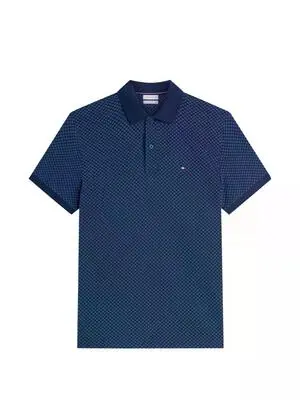 Tommy Hilfiger Geometric-print Short-sleeve Polo Shirt - Blue