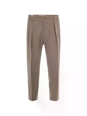 BRIGLIA 1949 Beige Pleated Tapered-leg Trousers - Neutrals