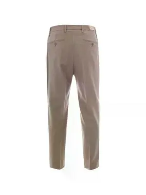 BRIGLIA 1949 Beige Pleated Tapered-leg Trousers