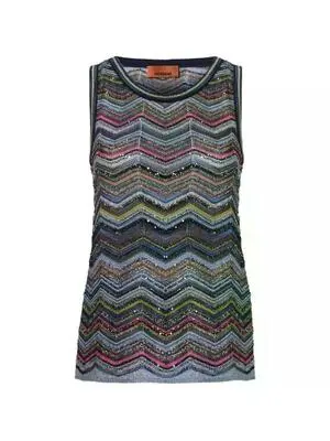 Missoni Zigzag Knit Sleeveless Top - Grey