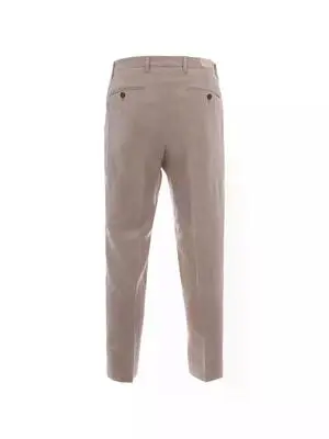 BRIGLIA 1949 Beige Linen Pleated Tapered Trousers - Neutrals