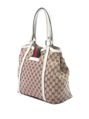 Gucci Gg Canvas Web Tote Bag