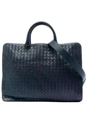 Bottega Veneta Nappa Intrecciato Business Bag - Blue