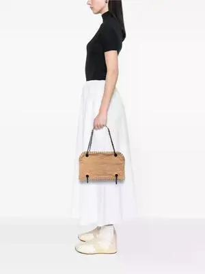 Bottega Veneta Textured Leather Whipstitch Duo Shoulder Bag - Neutrals