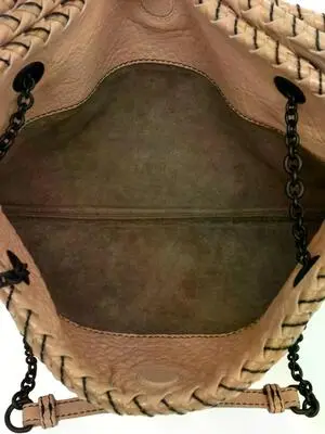 Bottega Veneta Textured Leather Whipstitch Duo Shoulder Bag - Neutrals