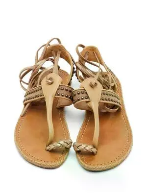 CHRISTIAN LOUBOUTIN Studded Ankle-strap Flat Sandals