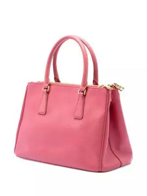 Prada Saffiano Leather Galleria Double Zip Tote - Pink
