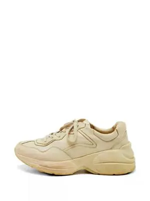 Gucci Rhyton Distressed Lace-up Sneakers - Neutrals