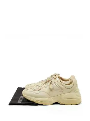 Gucci Rhyton Distressed Lace-up Sneakers