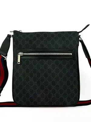 Gucci Gg Supreme Web Crossbody Bag - Black