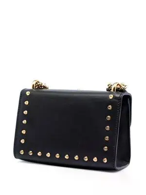 Gucci Small Pearl Studded Leather Padlock Crossbody Bag