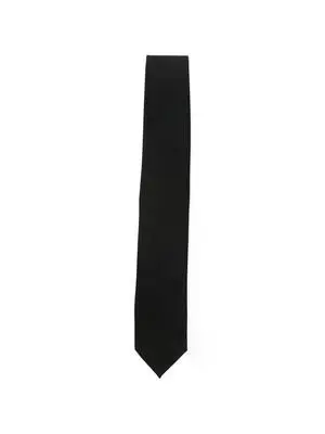 LARDINI Pointed-tip Neck Tie - Black