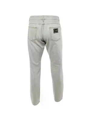Dolce & Gabbana Distressed Logo Plaque Jeans