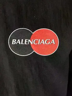 Balenciaga Logo-print Zip-up Hoodie - Black