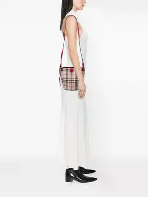 Burberry Haymarket Check Coated Canvas Lorne Bucket Bag
