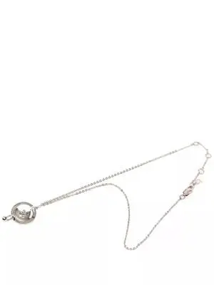 Dior Brass Button Pendant Necklace - Silver