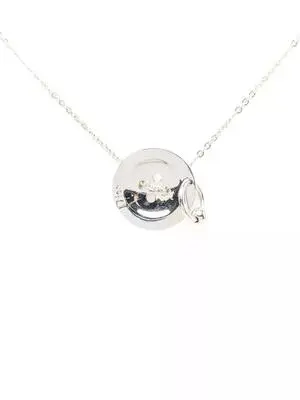 Dior Brass Button Pendant Necklace