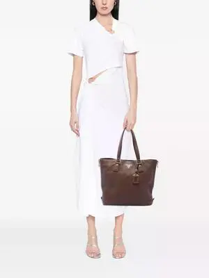 Prada Vitello Daino Side Zip Shopper Tote Bag