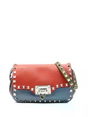 Valentino Garavani Tricolor Leather Rockstud Flip Lock Flap Crossbody Bag - Multicolour