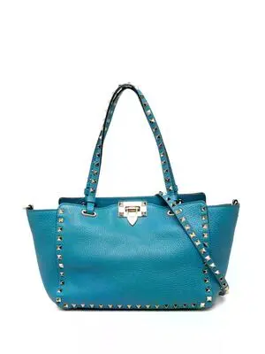 Valentino Garavani Rockstud Trapeze Satchel - Blue